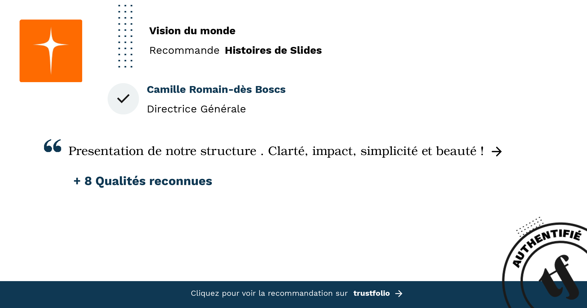 Vision du monde recommande Histoires de Slides