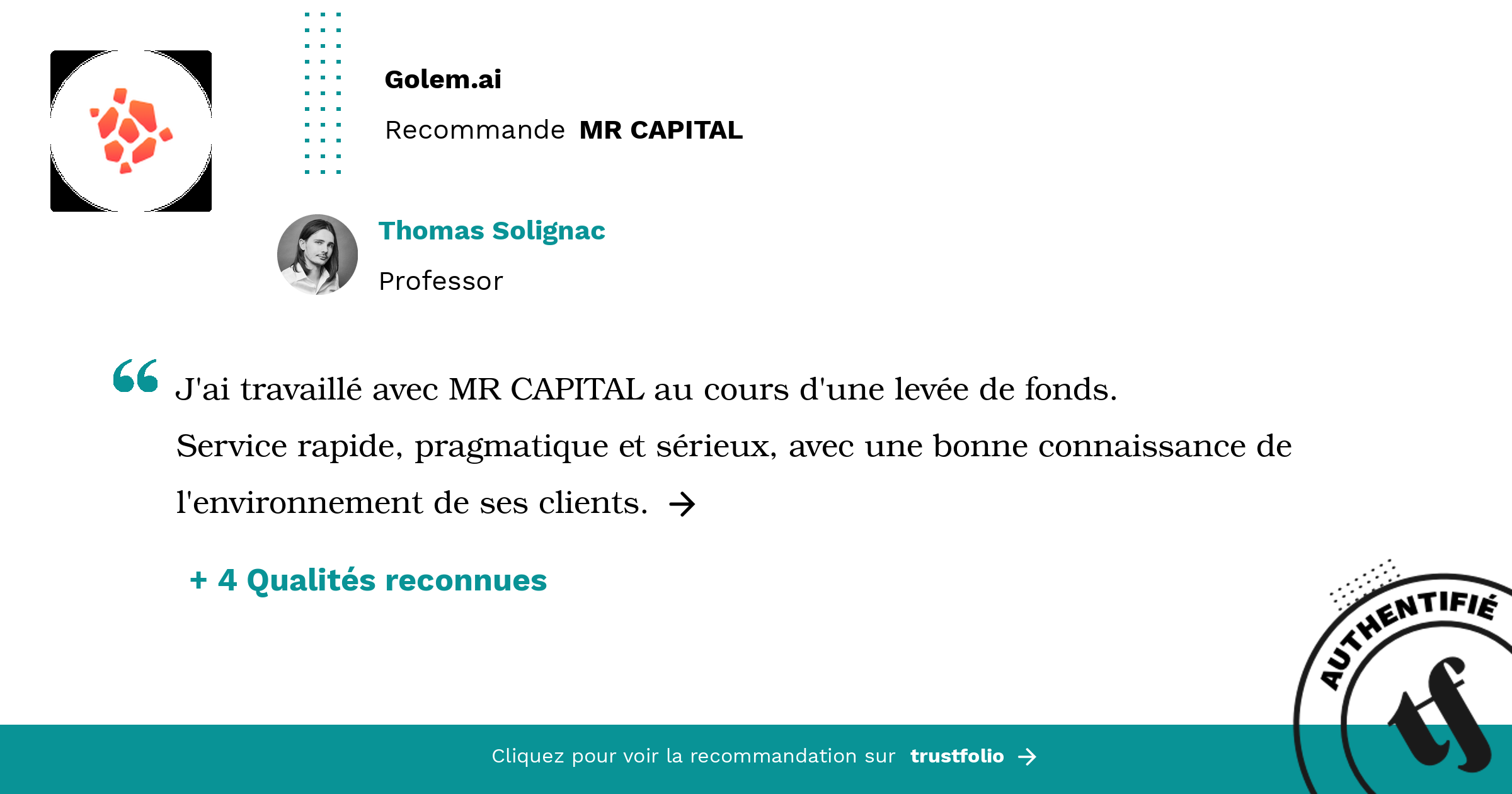 Golem.ai recommande MR CAPITAL